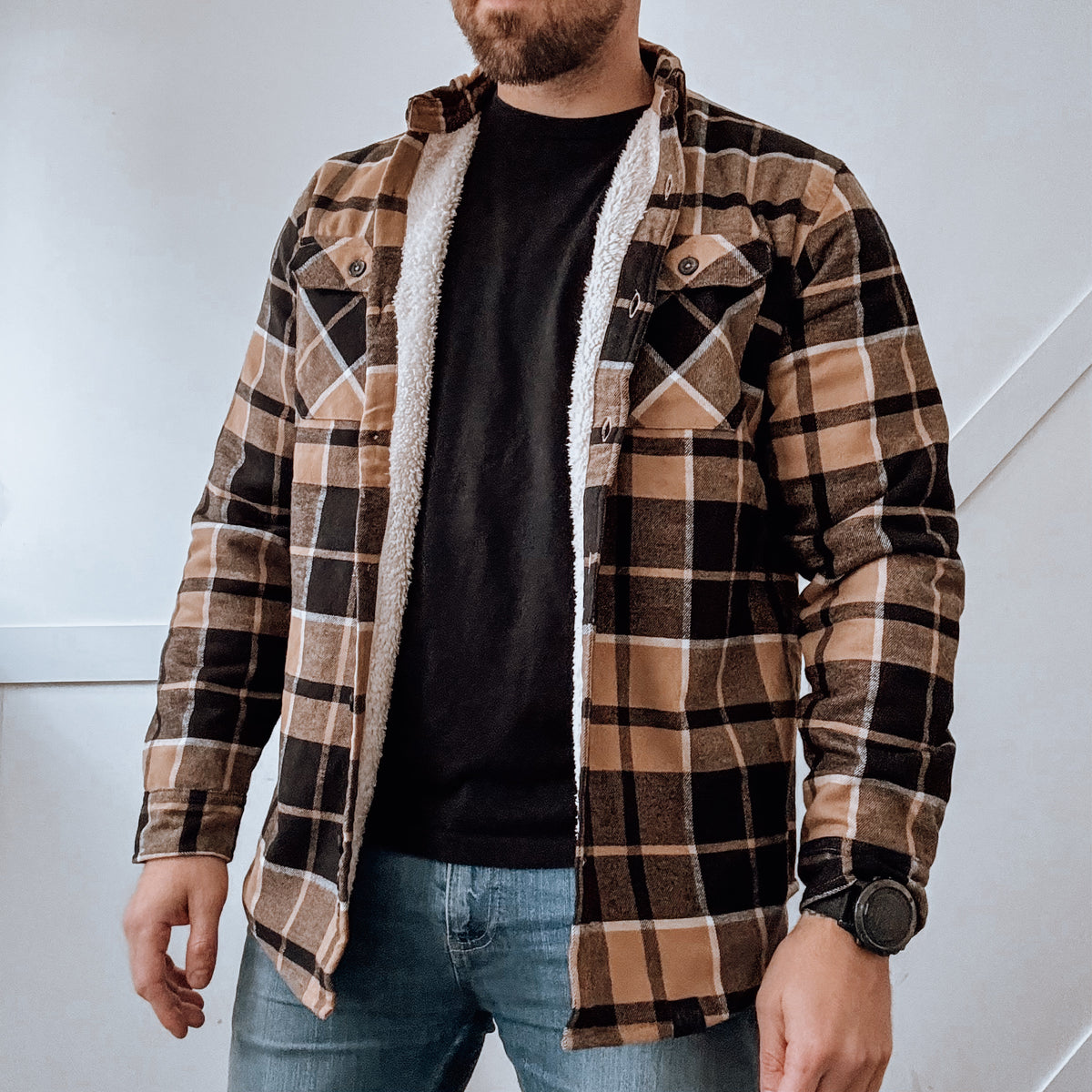 Flannel Sherpa - Camel – Reaper One Seven